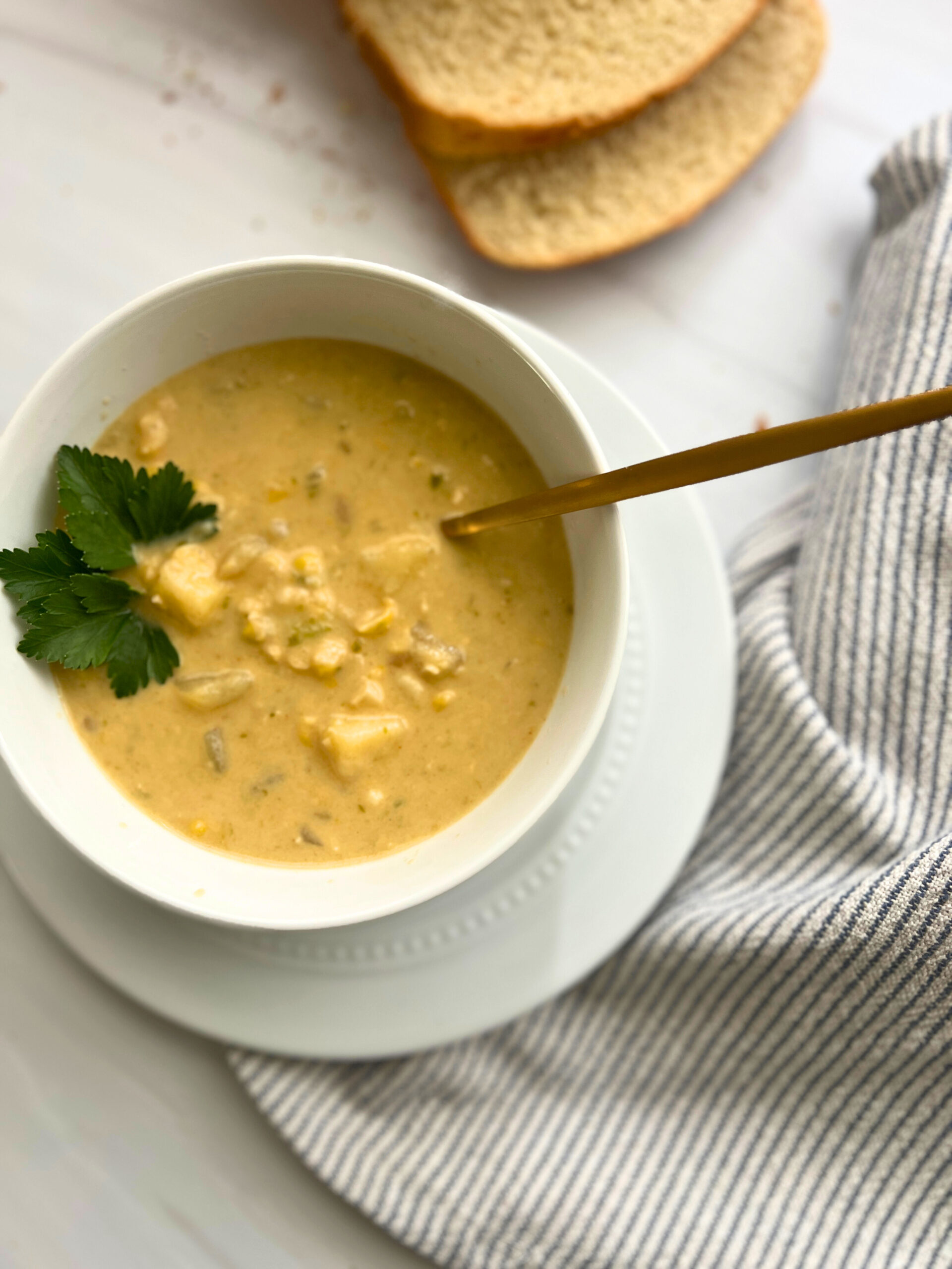 BEST SLOW COOKER DAIRY FREE CORN CHOWDER - Alyssa at Home